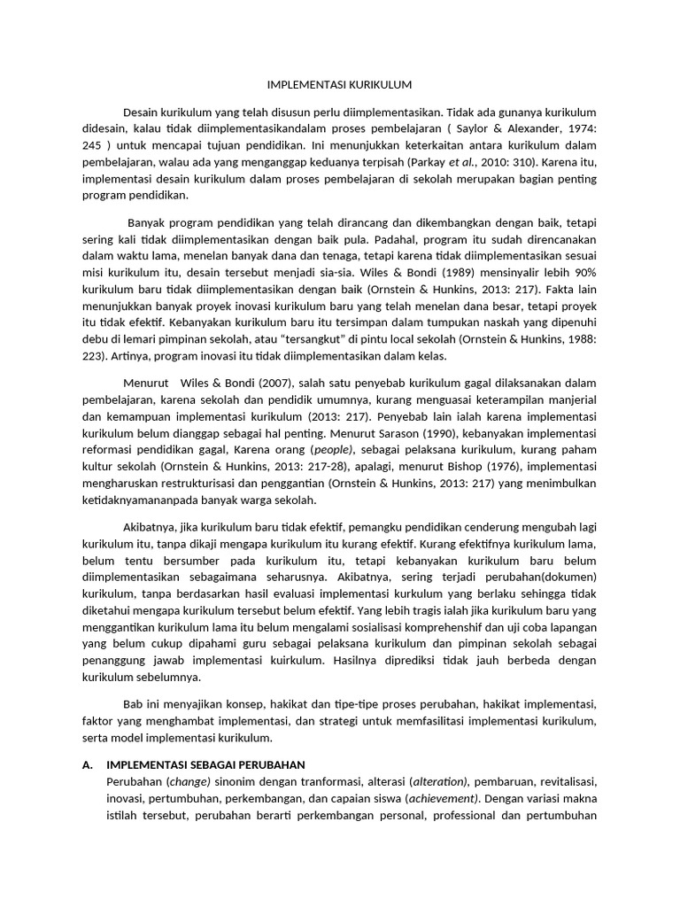 Implementasi Kurikulum | PDF