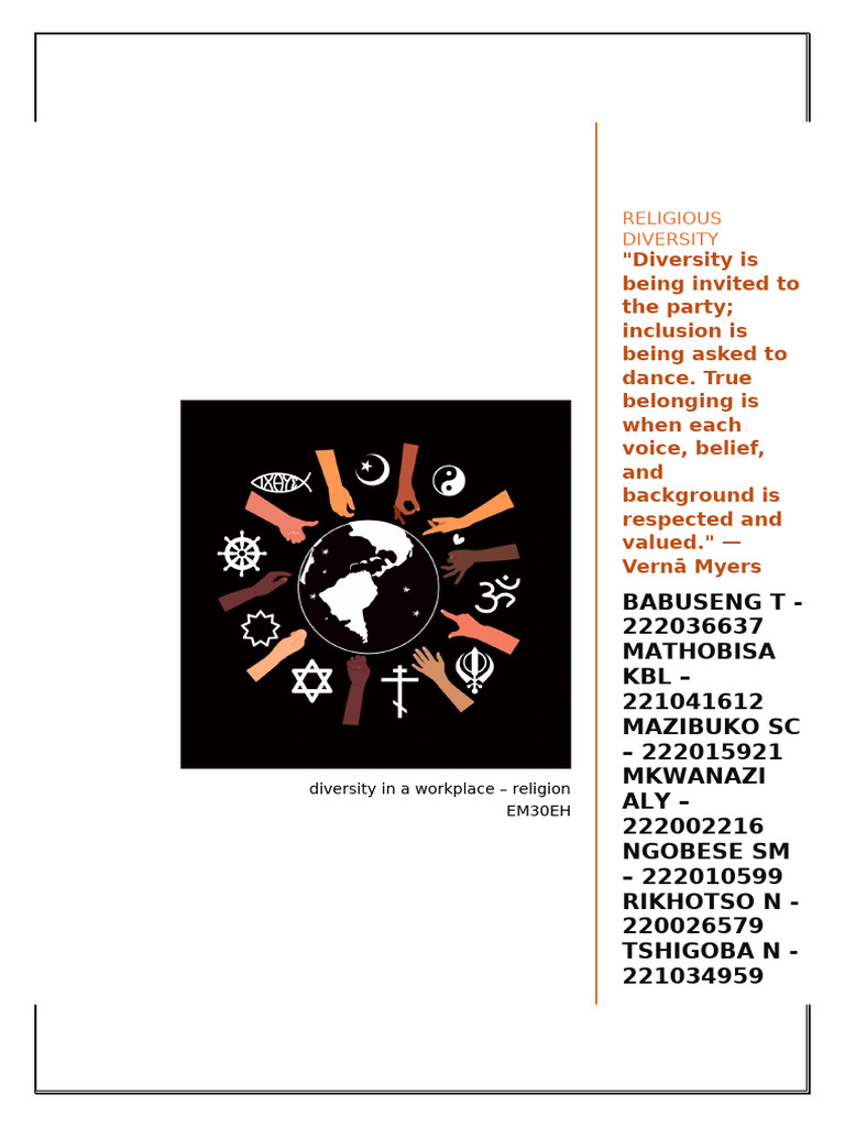 Promoting Religious Diversity at Work | PDF | Diversity (Business ...