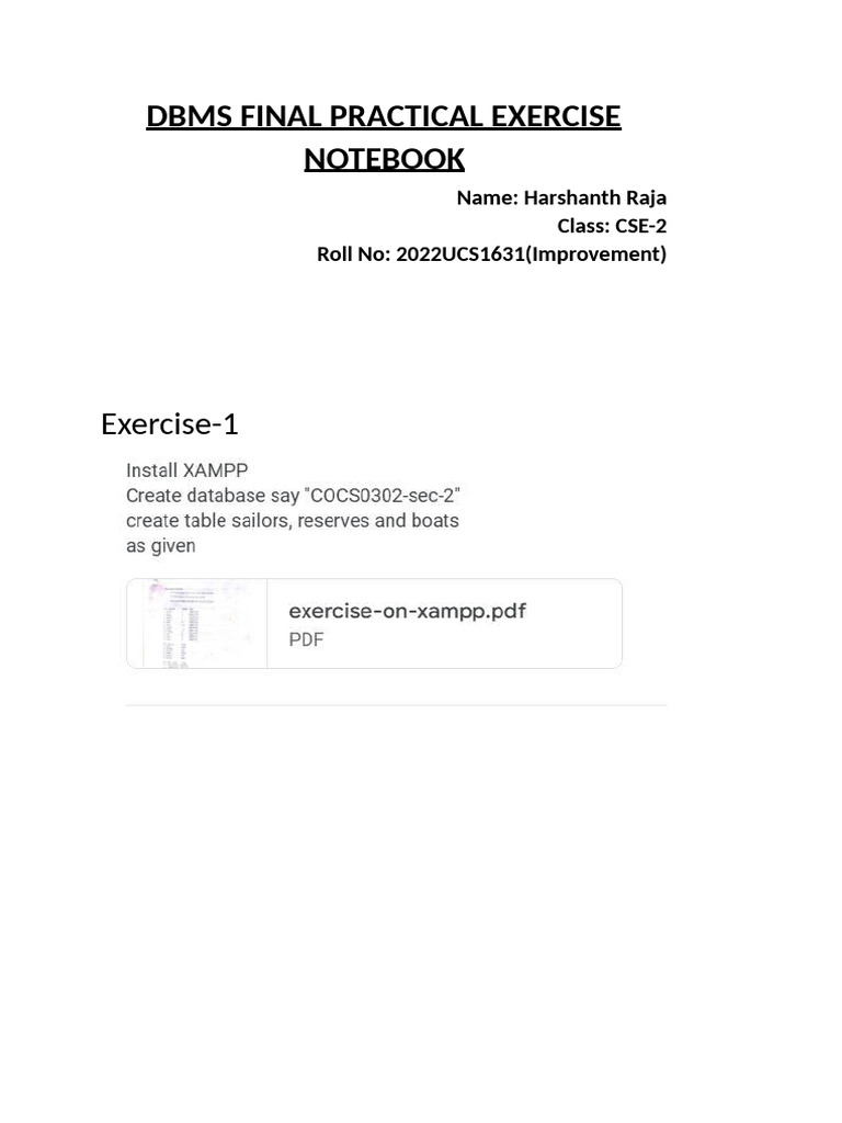 Harshanth DBMS File Final | PDF