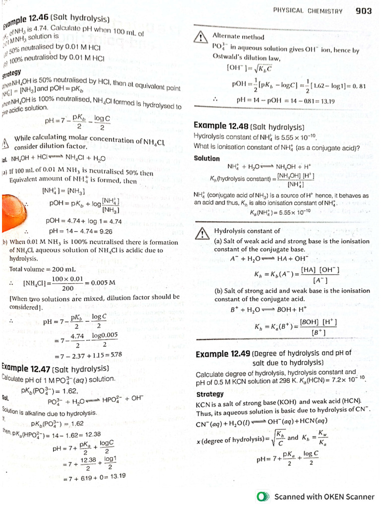 Ionic Equilibrium Assignment | PDF