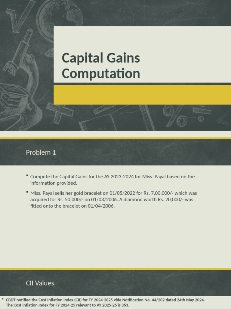 Capital Gains Computation | PDF | Capital Gains Tax | Capital Gain