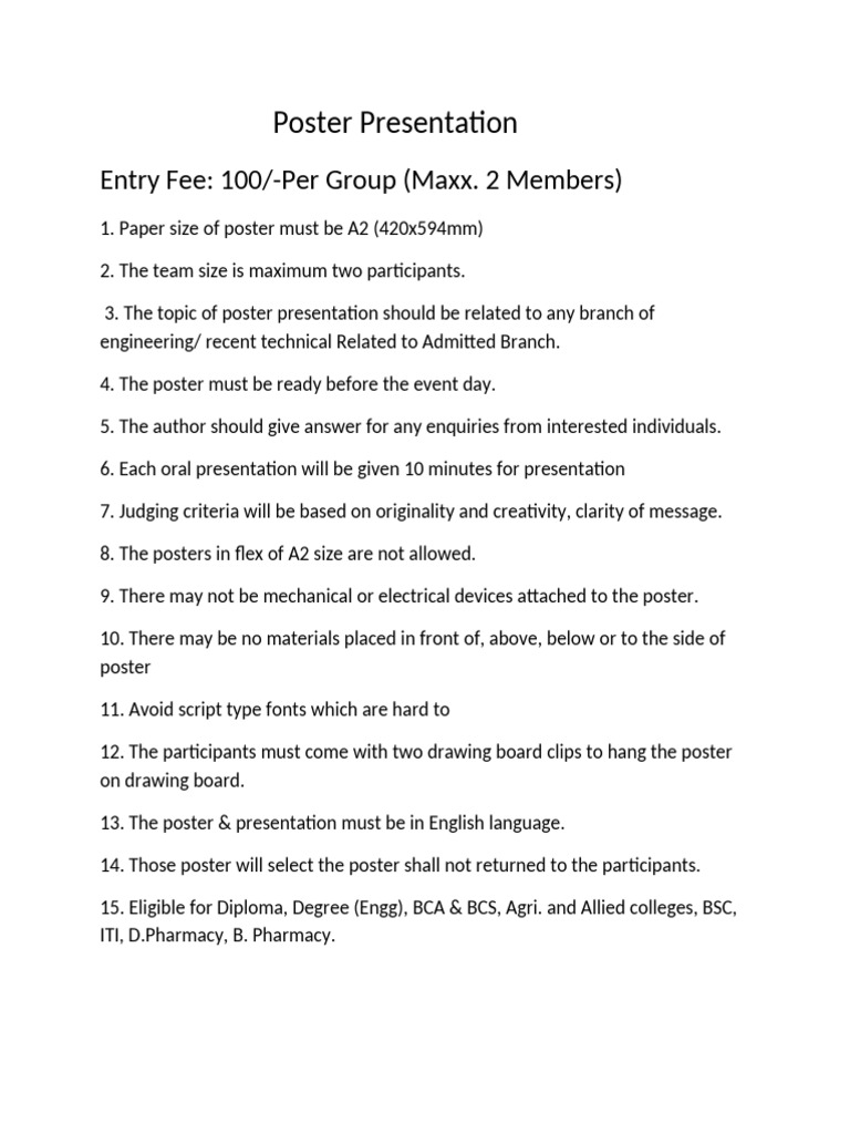 Poster Rules | PDF | Computers