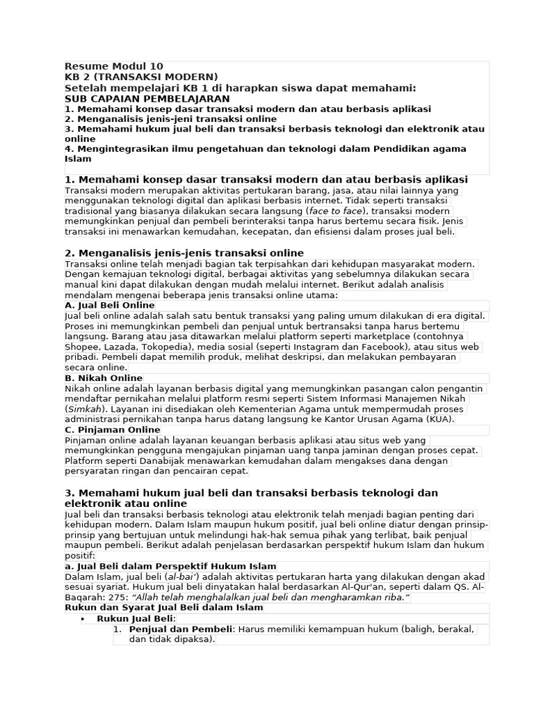 Resume Modul 10 KB 2 | PDF