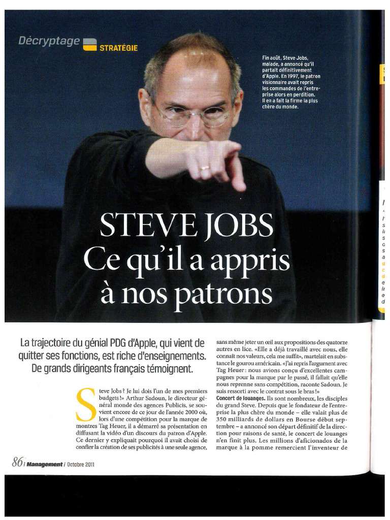Ce Que Steve Jobs A Appris À Nos Grands Patron Mot de Passe BDK ...