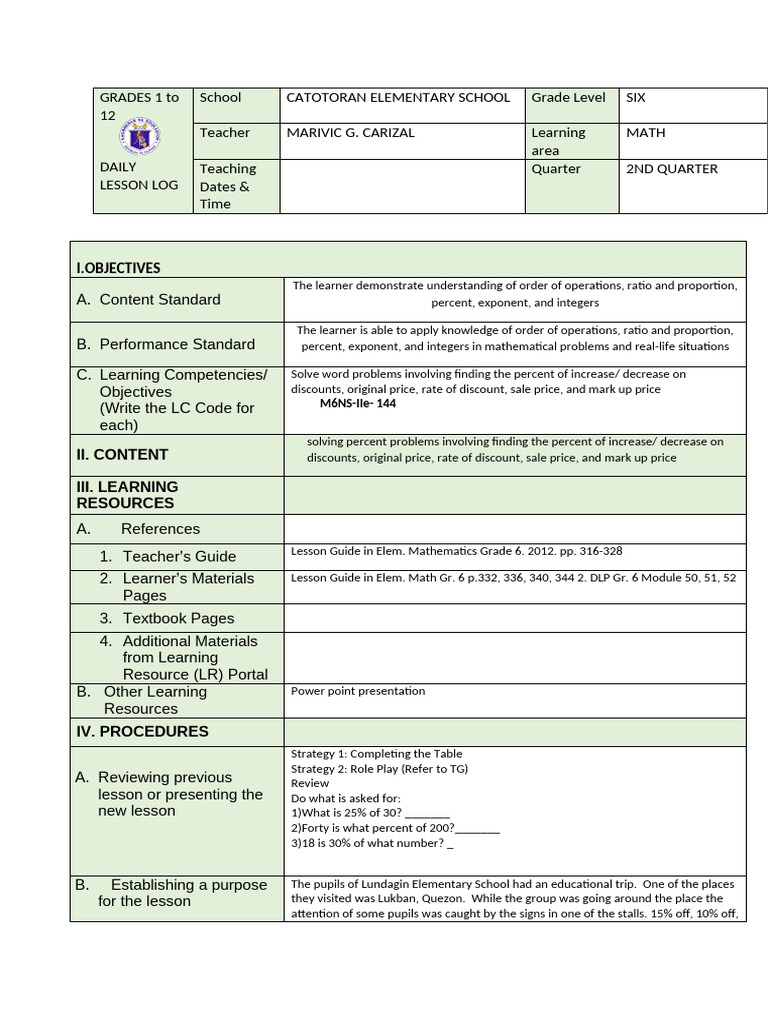 DLP Math 4 | PDF | Learning | Mathematics