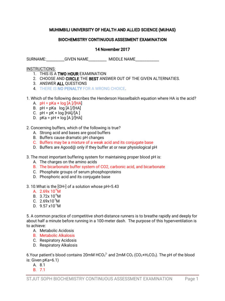 Cat 1 Review Qns 2017 by Nyambo | PDF