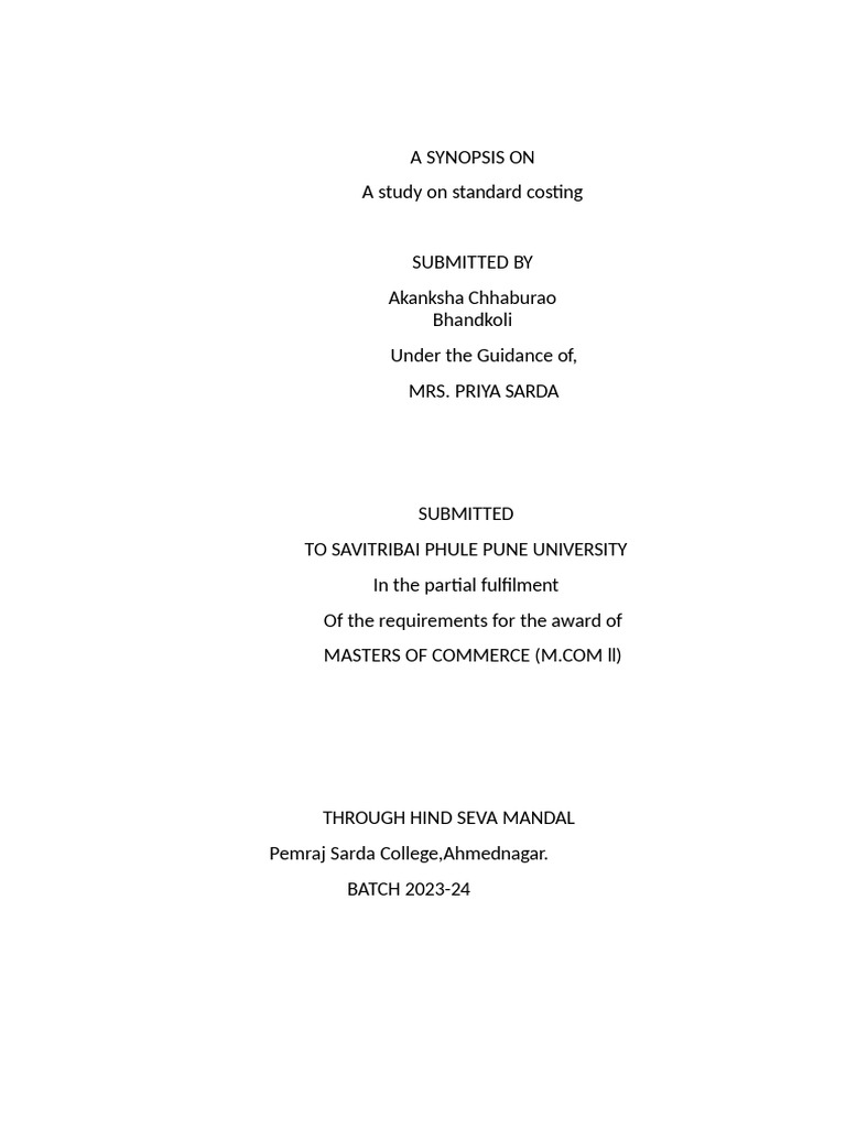 Akanksha Project | PDF | Cost Accounting | Qualitative Research