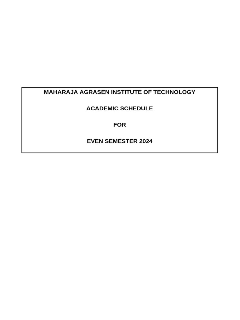 Even Semester Time Table 2023-24 - Updated | PDF