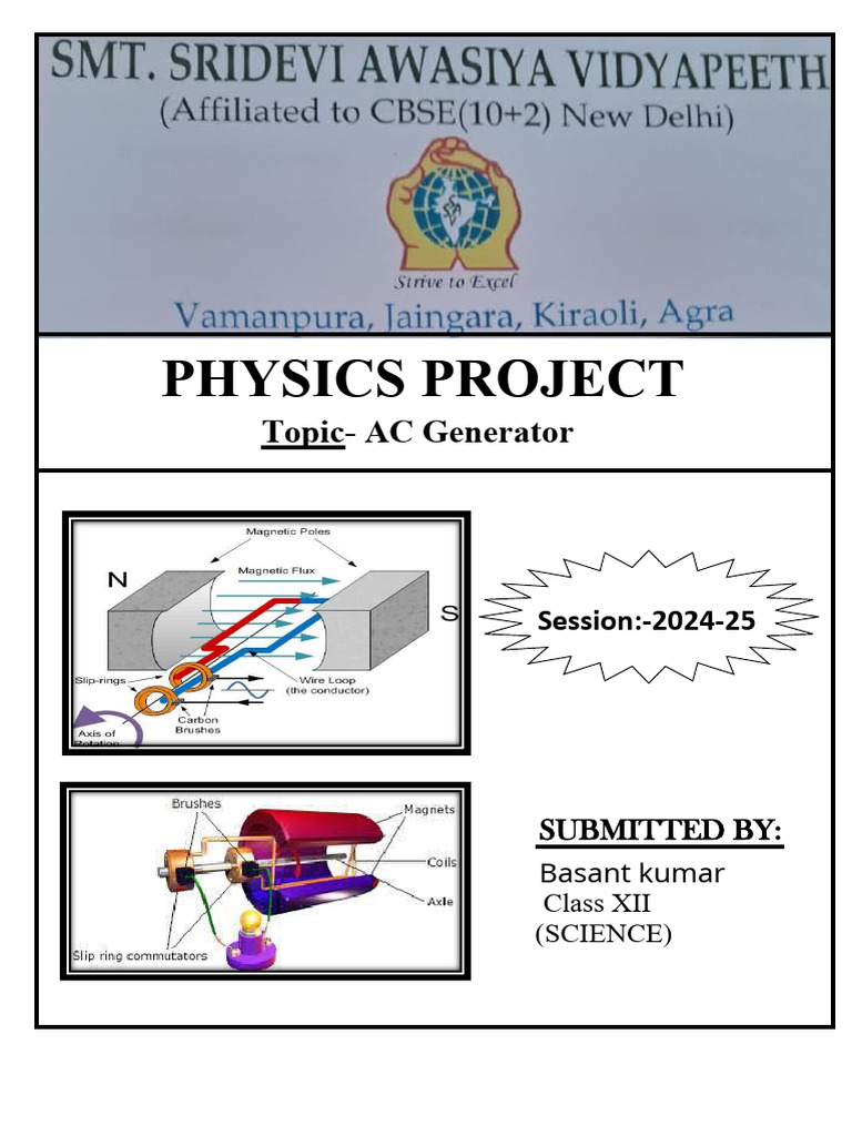 Physics Project | PDF | Electric Generator | Electrodynamics