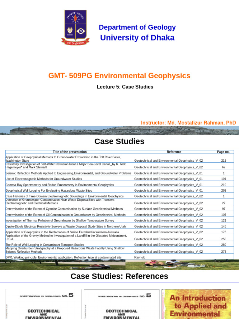 GMT 509GE MMR Lecture 7 CaseStudy 1 | PDF | Geophysics | Geotechnical Engineering