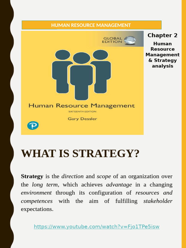 Chapter 2 HRM & Strategy Analysis | PDF | Strategic Management | Swot ...