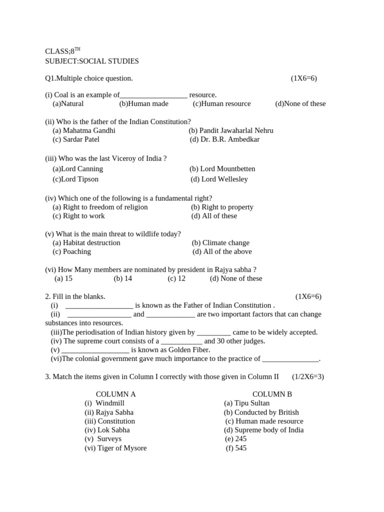 Class 8th SOCIAL | PDF