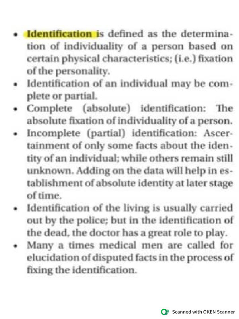 Human Identification FMT PYQ | PDF