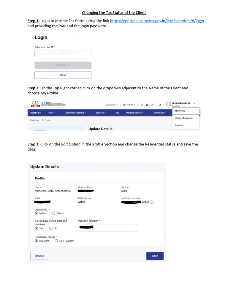 Change Client Tax Status Online | PDF