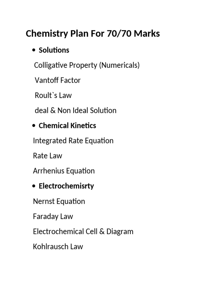 Mission Target 70 Chemistry | PDF