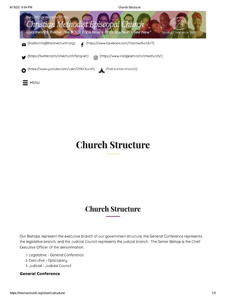 Structure of The CME Church | PDF