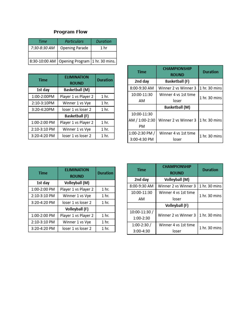 FJPIA-SPORTS-FEST_PROGRAM-FLOW.docx-2 | PDF | Sports | Games Of ...