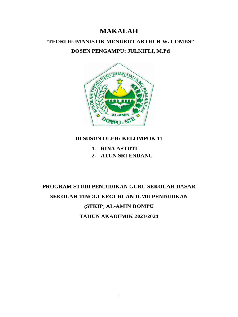 Teori Humanistik Arthur W. Combs | PDF | Ilmu Sosial