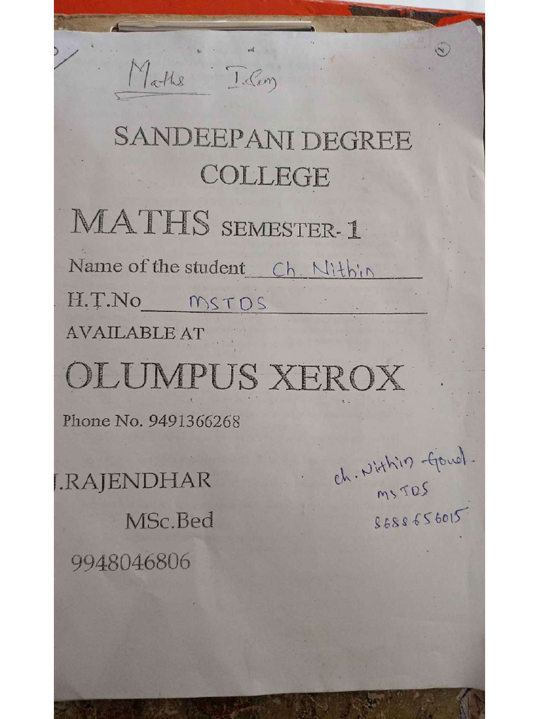 Maths 1st Sem Imp Qs and Ans - Compressed | PDF