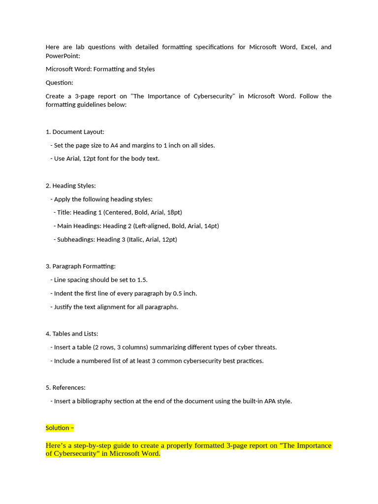 lab_questions | PDF | Microsoft Excel | Spreadsheet