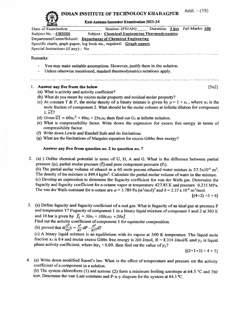 Pyq End Sem 2023 Iit KGP | PDF