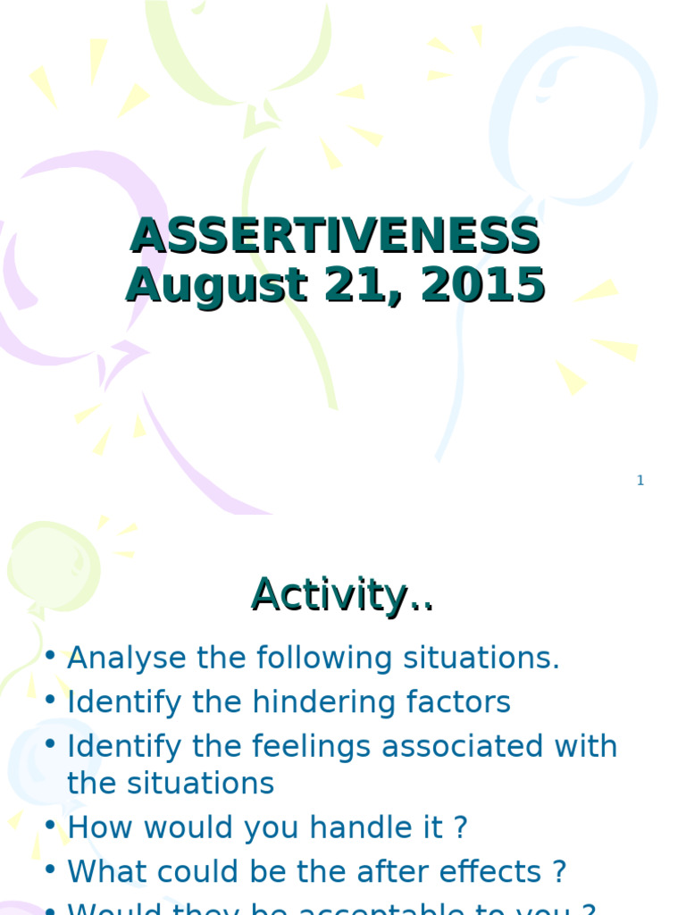 Assertive Communication | PDF | Self Esteem | Feeling