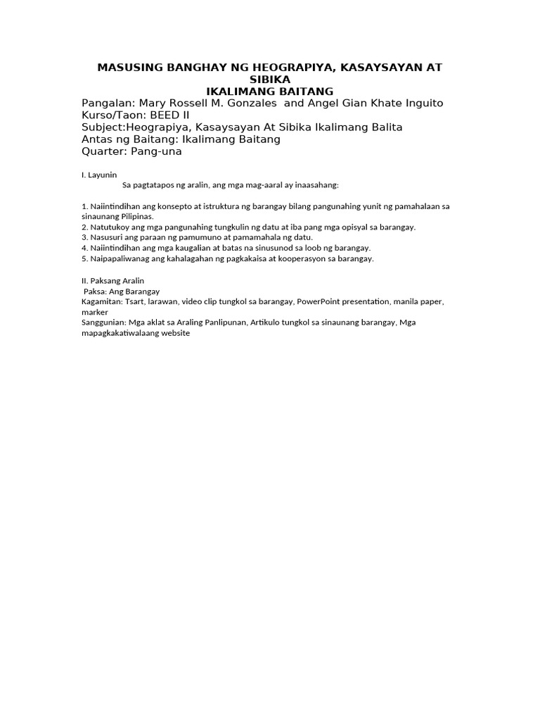 Lesson Plan (Soc Sci) | PDF