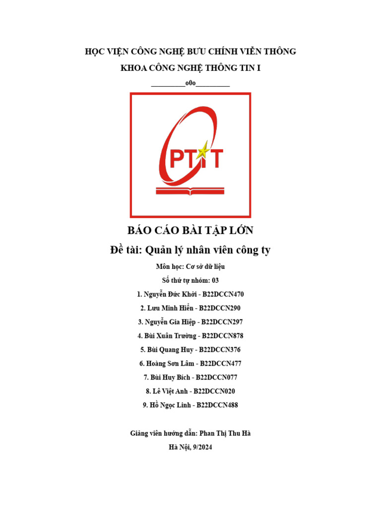 BTL Nhom3 CSDL | PDF