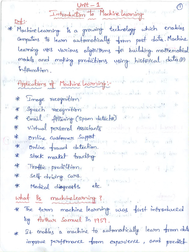 ML Unit-1 | PDF