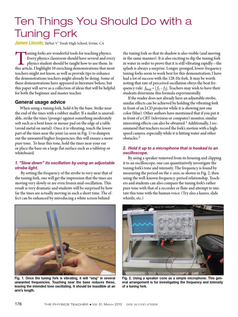 Ten Things You Should Do With A Tuning Fork | PDF | Resonance | Guitars