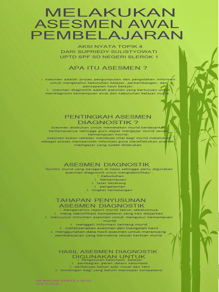 Aksi Nyata Asesmen Pembelajaran Bu Lis | PDF