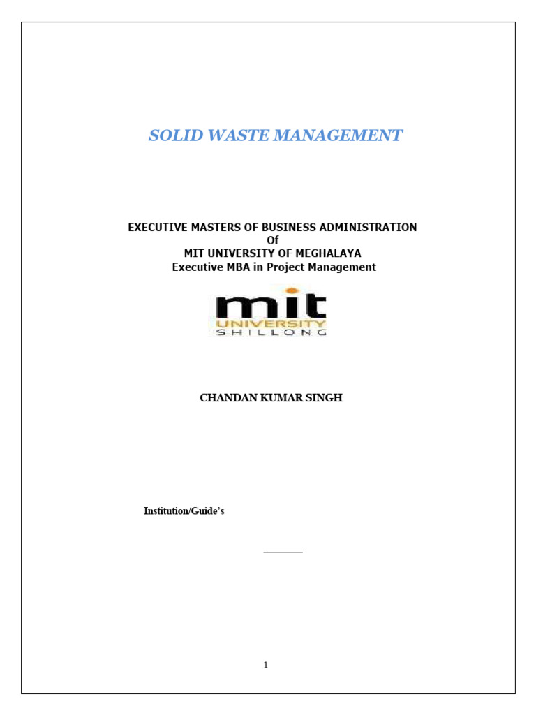 Solid Waste Management Project Overview | PDF | Waste Management ...