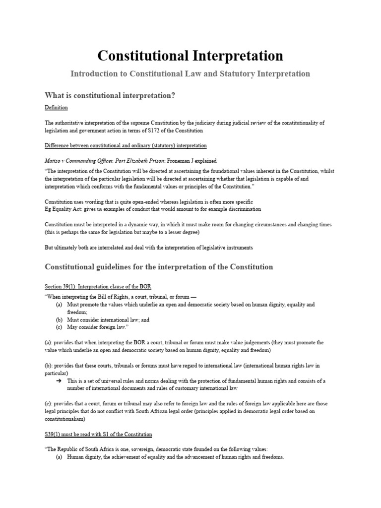 Constitutional Interpretation | PDF | International Law | Treaty