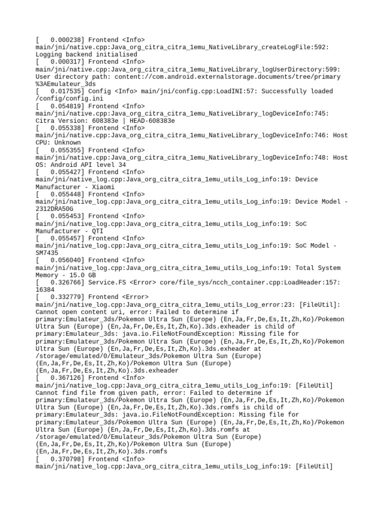 Citra Log | PDF | System Software | Computer Science