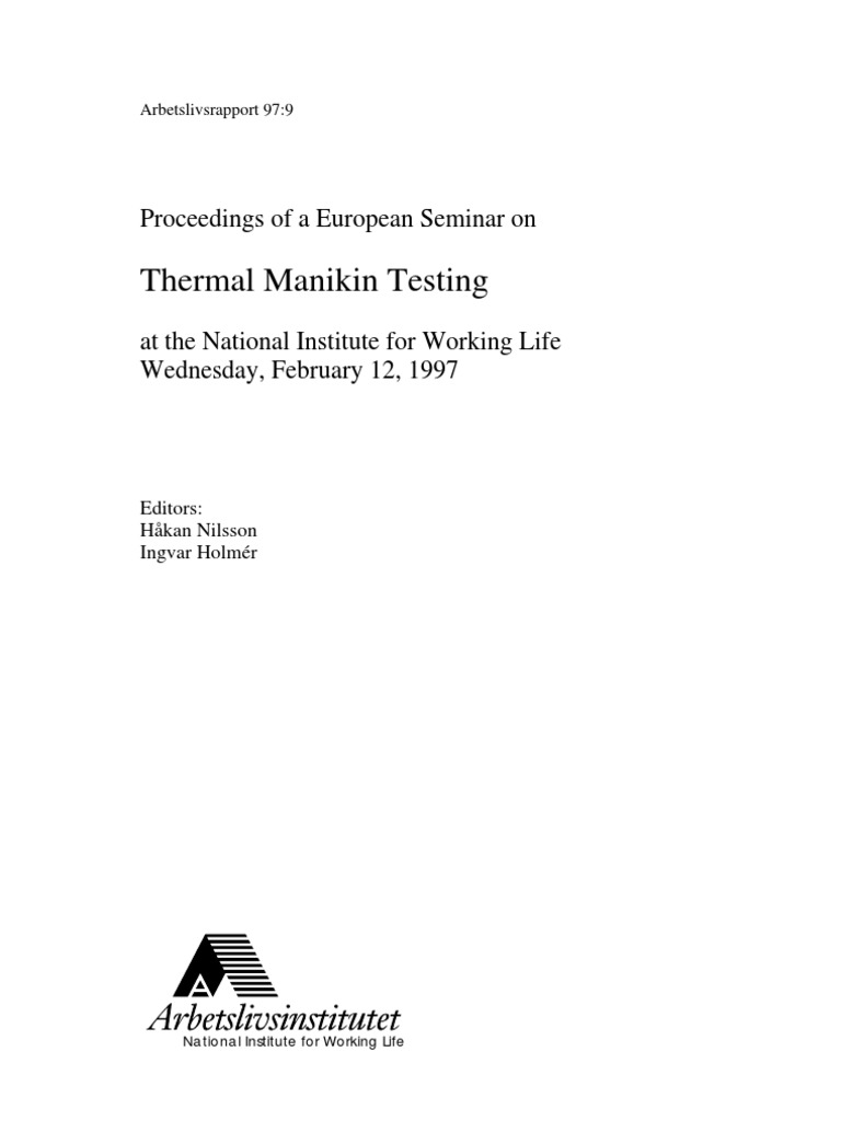 Thermal Manikin Testing Insights | PDF | Sensitivity Analysis | Heat