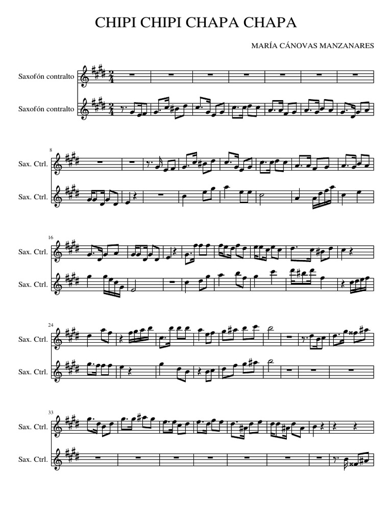 CHIPI CHIPI CHAPA CHAPA, Duo Saxos | PDF