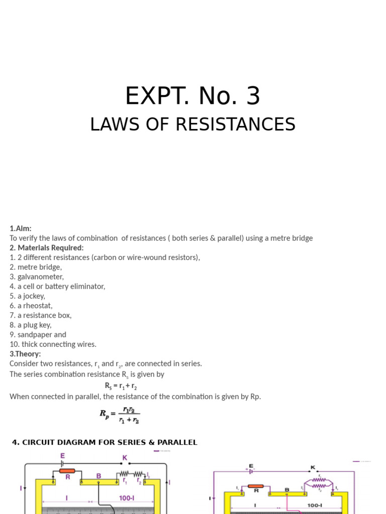Expt. No. 3 Laws of Resistances | PDF
