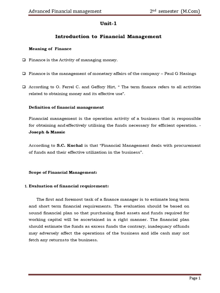 Advanced Financial Management (2nd Sem M.Com) - Theory | PDF | Capital Structure | Equity (Finance)