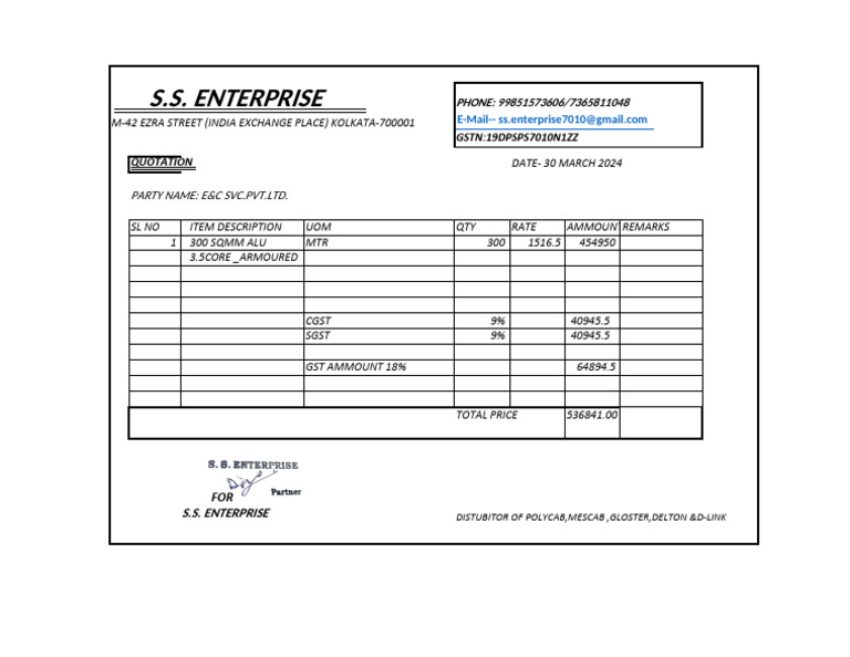 Ss Invoice | PDF
