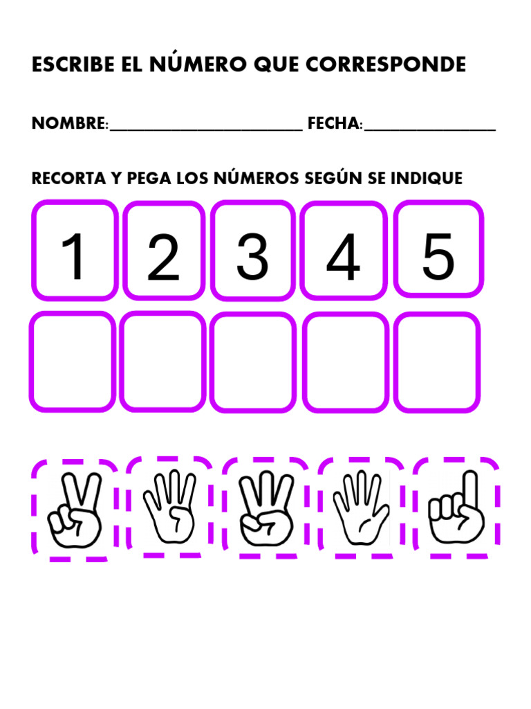 Cuenta Con Los Dedos - Ordena La Cantidad | PDF