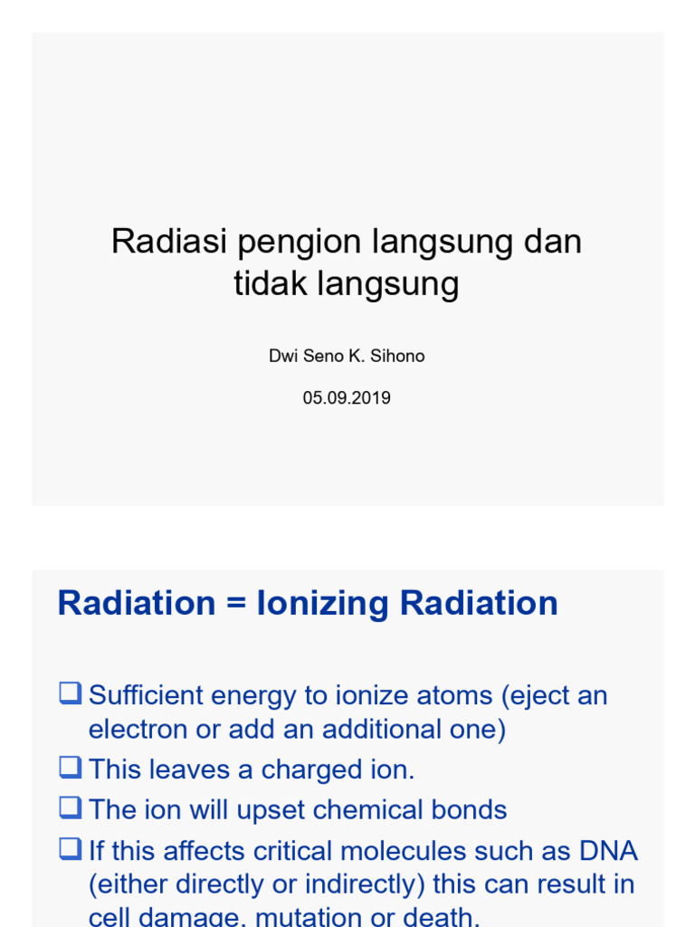 Ionizing Radiation: Types and Dosimetry | PDF | Ionizing Radiation ...