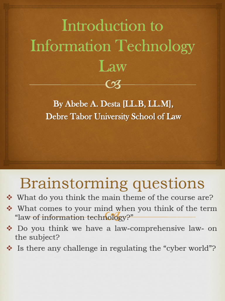 Law of Information Technology | PDF | Cybercrime | Phishing