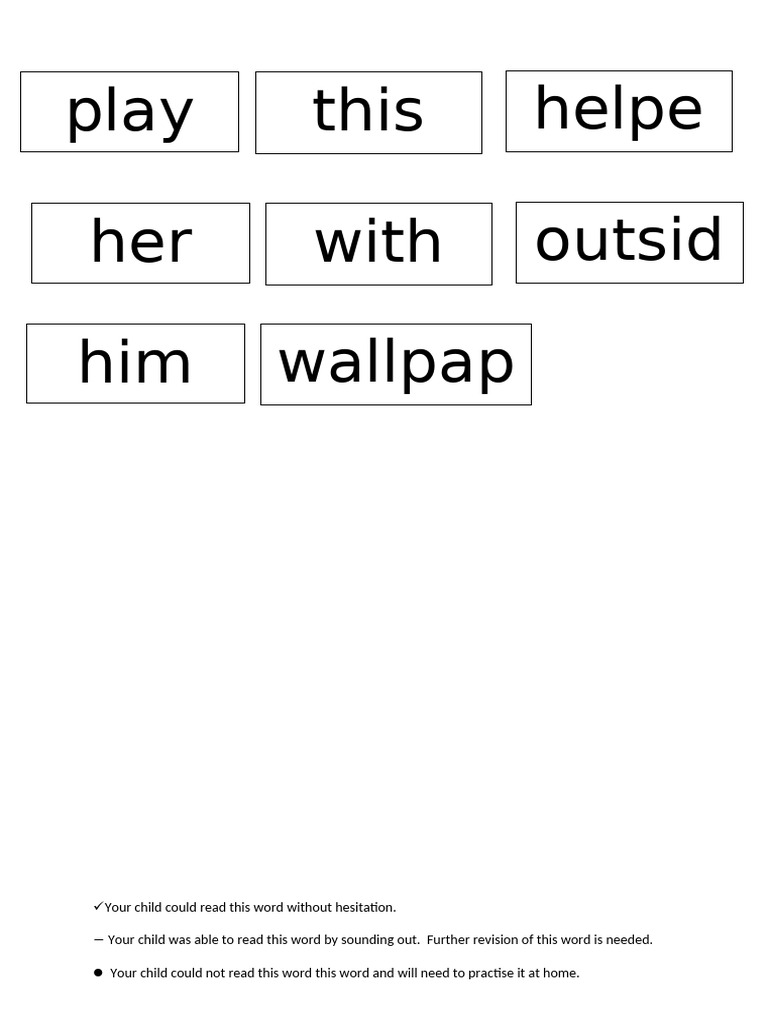 Oxford Reading Tree Stage 4 Word Wall | PDF