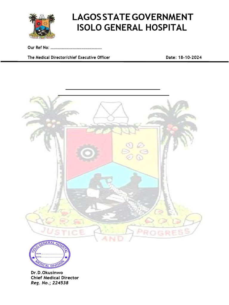 Medical Fitness Certificate - Isolo Hospital | PDF