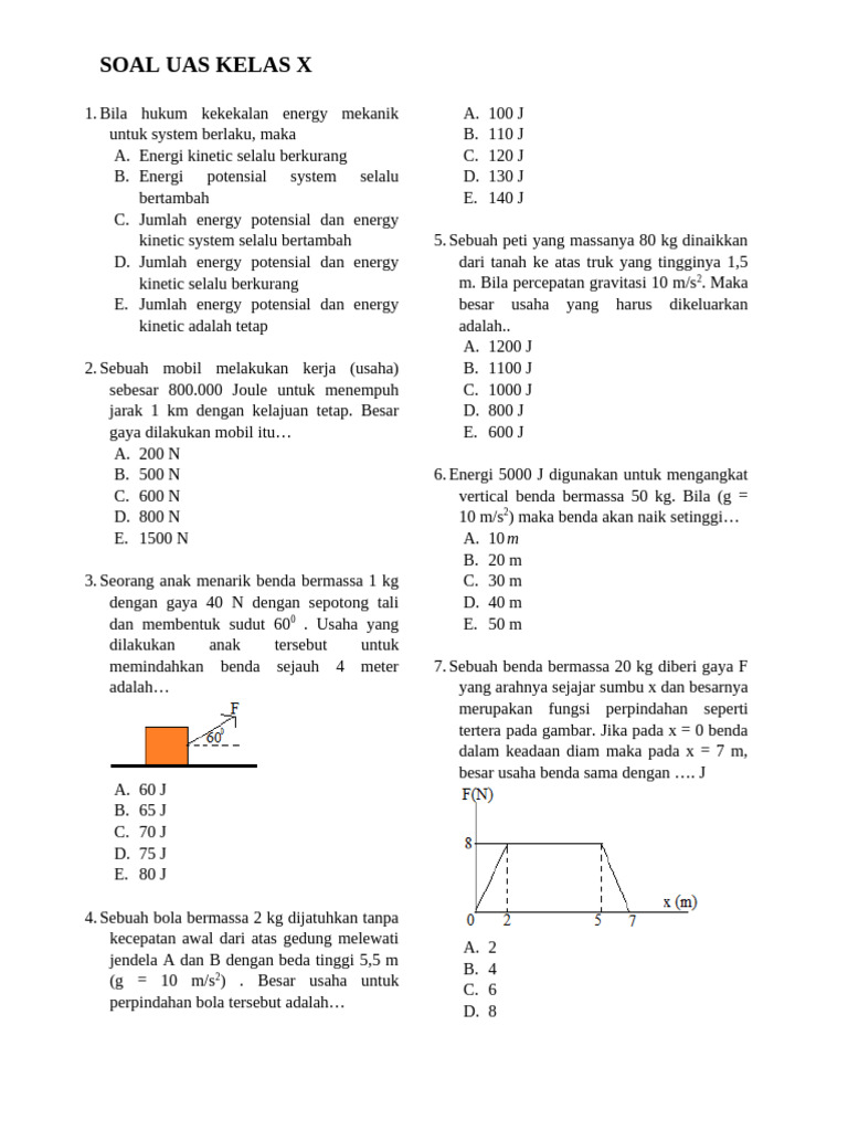 PDF Soal Uas Fisika Kelas X SMT Genap Convert Compress | PDF