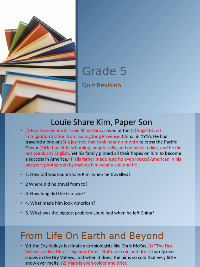 Grade 5 Revision | PDF