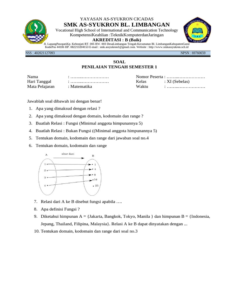 PTS MTK Kelas Xi SMK | PDF | Karier & Perkembangan | Komputer