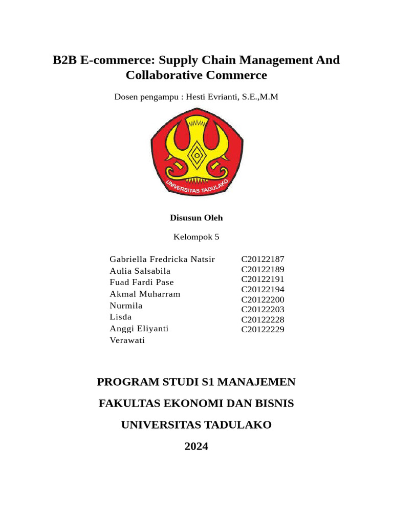 B2B E-commerce & SCM Optimization | PDF | Bisnis | Pengelolaan Keuangan & Uang