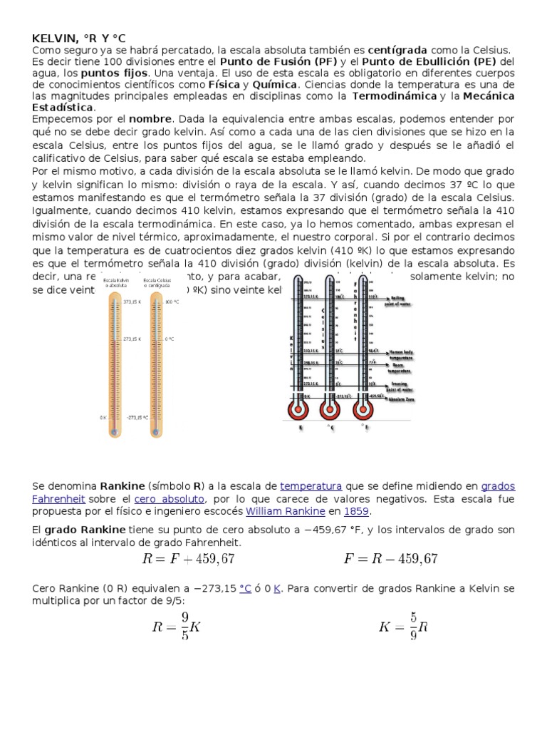 Kelvin y Grados Rankine | PDF