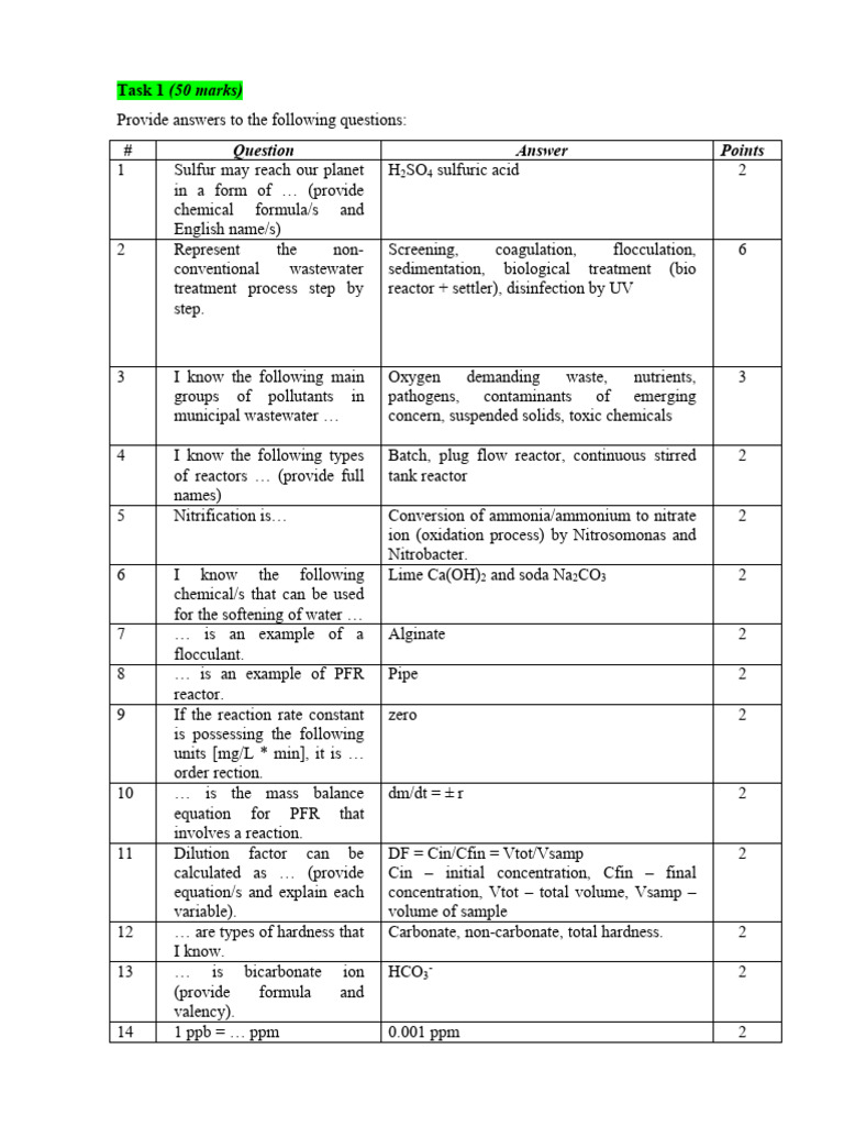 Env Chem MT Fall 2021 SOL KEY B | PDF | Chemistry | Chemical Engineering